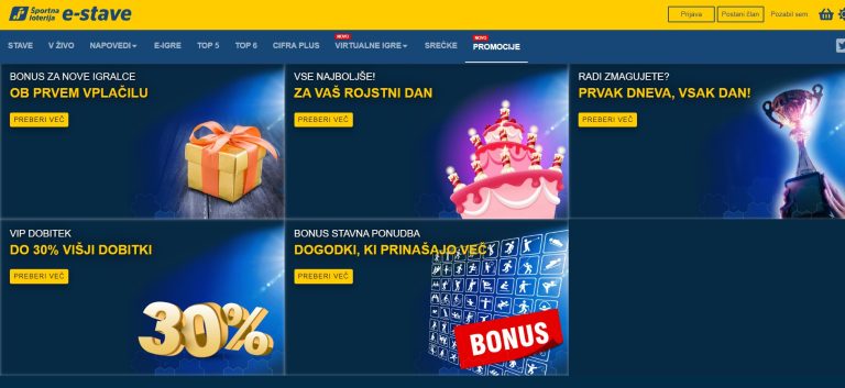 E-Stave Slovenija Bonus €10, Spletna loterija za športne stave E Stave